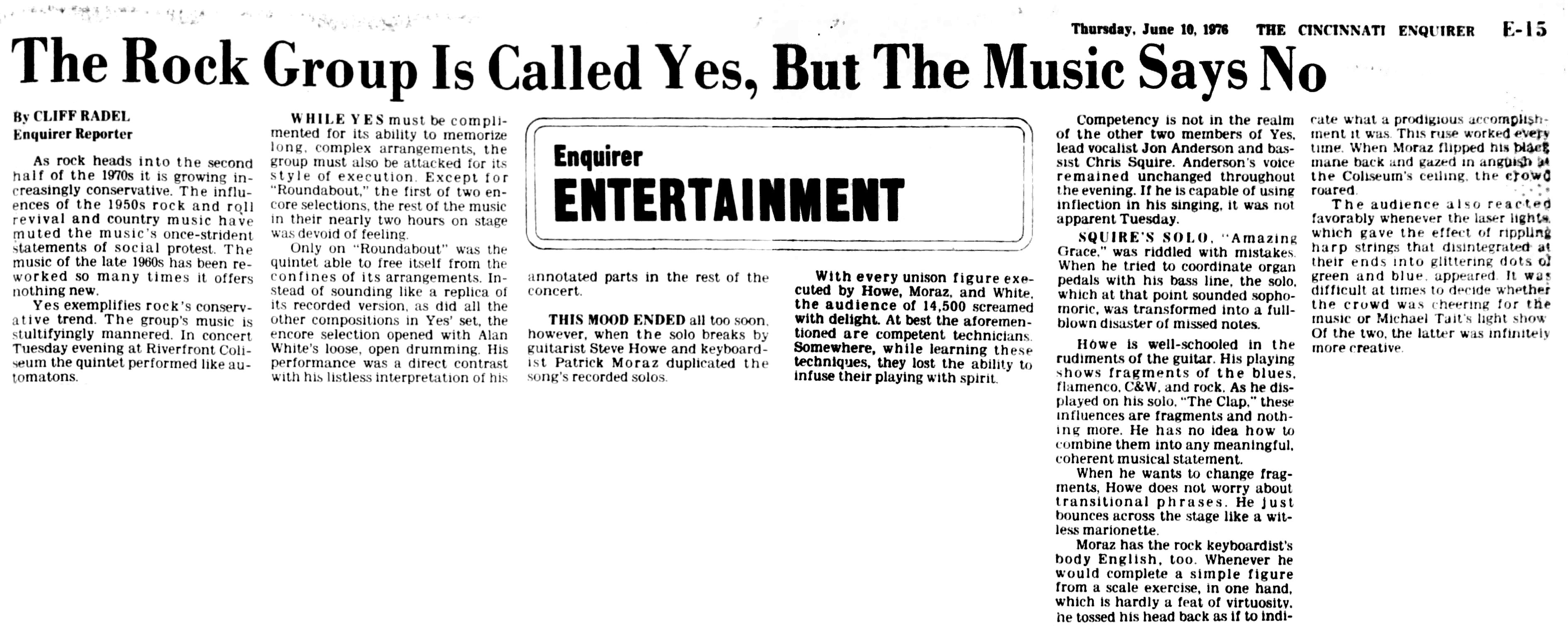 Yes (1976) Articles & News